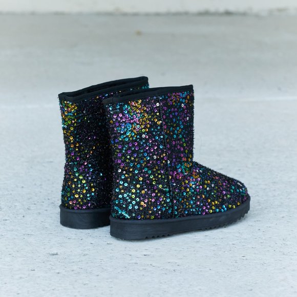 Forever Link | Shoes | Forever Link Multicolored Sequin Snow Boots ...